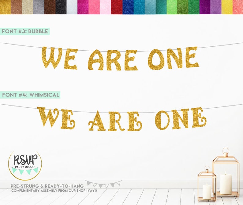 We Are One Banner Glitter We Are One Sign Twins' First - Etsy