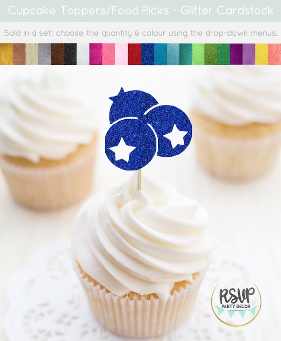 Blueberry Cupcake Toppers, Blueberry Party Decorations, Fruit Birthday ...