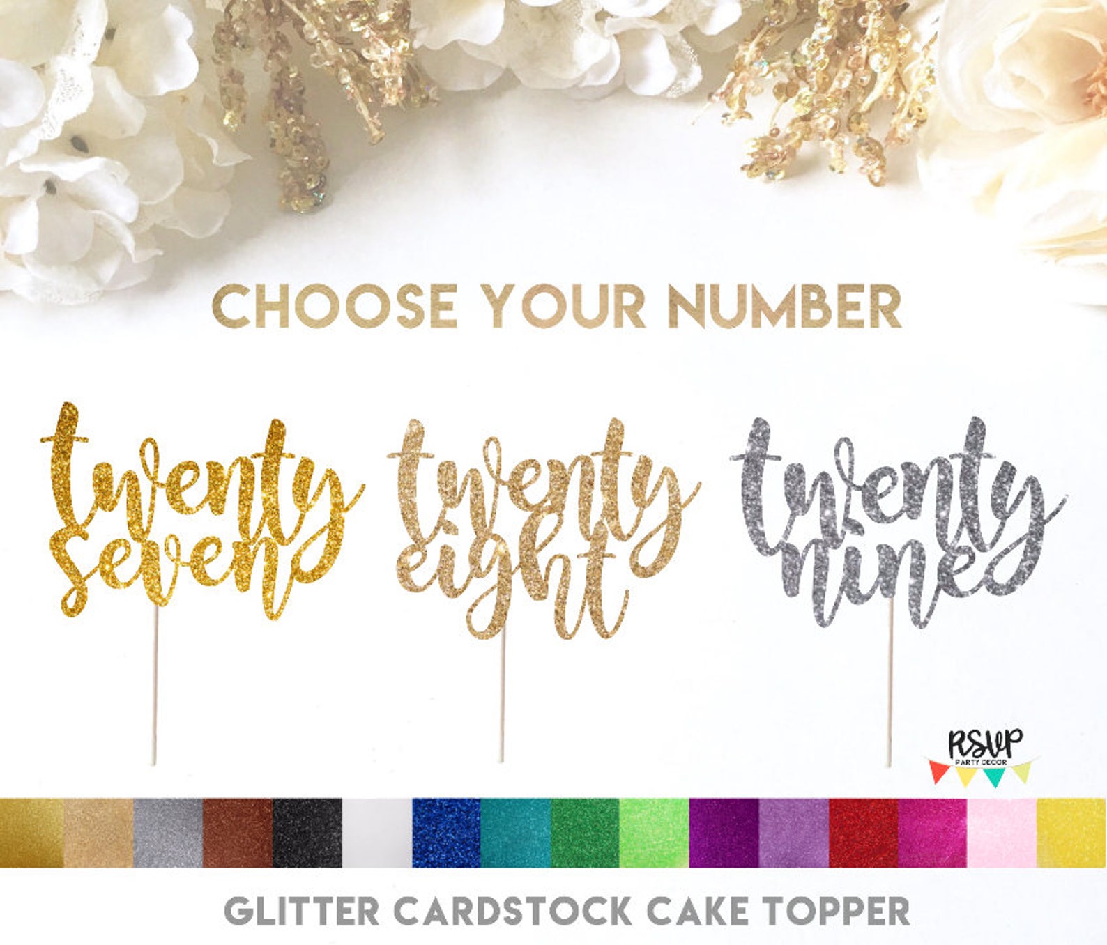 Twenty Seven Cake Topper, Twenty Eight Cake Topper, Twenty Nine Cake ...