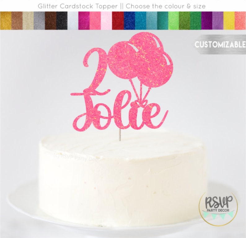 Custom Balloon Cake Topper Balloons Cake Topper Custom Happy | Etsy