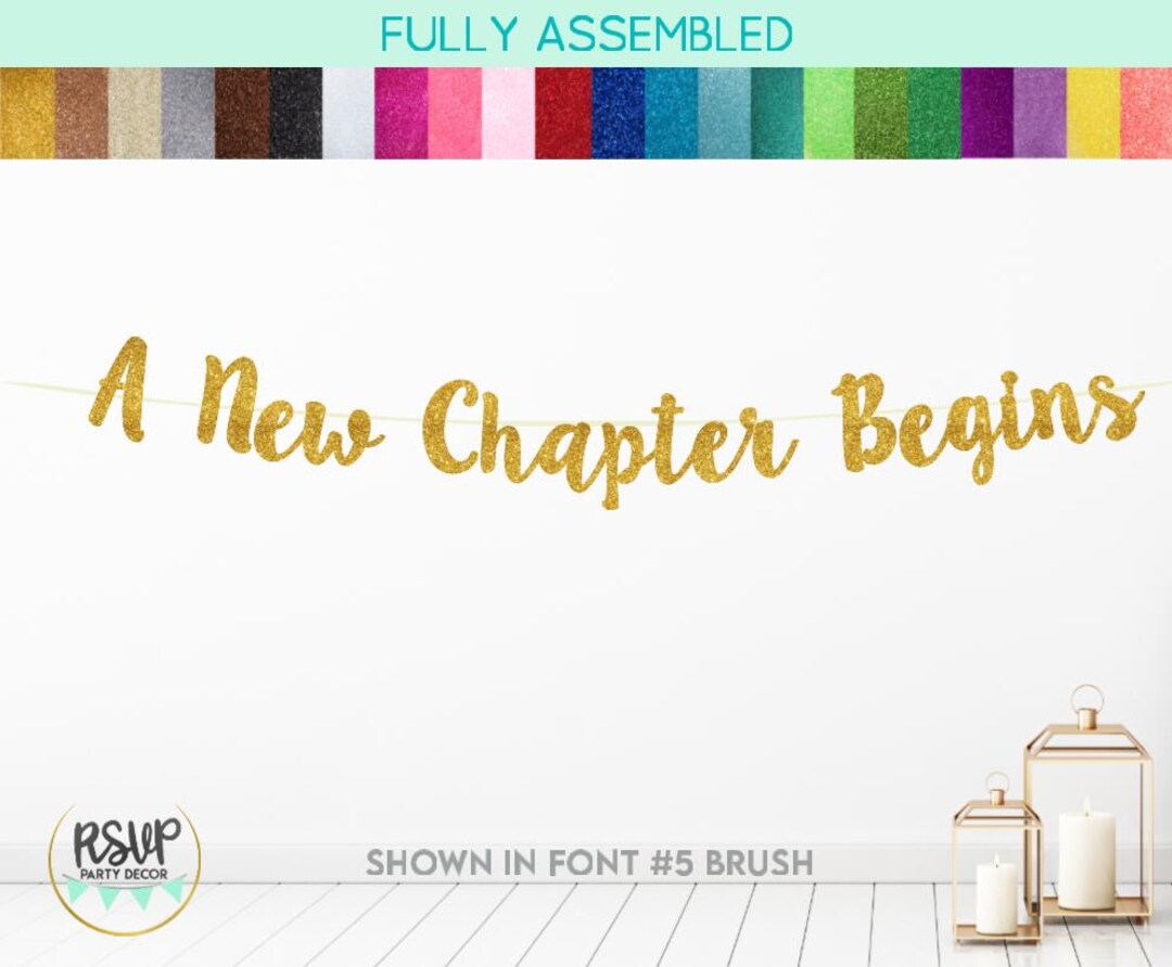 A New Chapter Begins Banner, Book Themed Baby Shower Decorations, Book ...