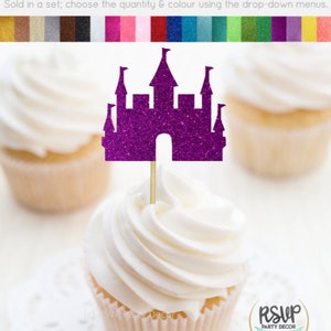 Castle Cupcake Toppers, Glitter Castle Food Picks, Princess Party ...