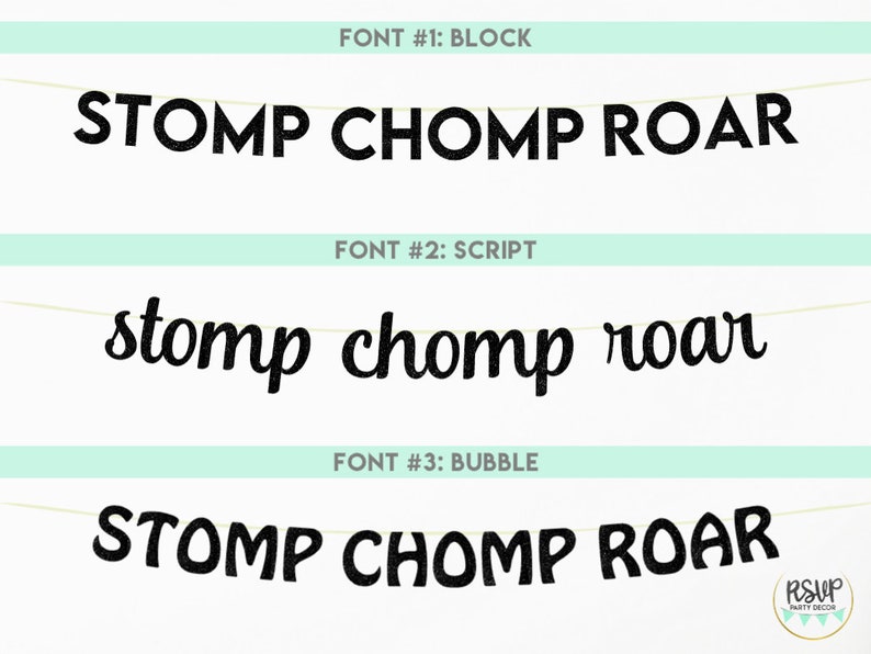 Stomp Chomp Roar Banner T Rex Dinosaur Garland Dinosaur - Etsy UK