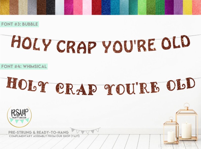 Holy Crap You're Old Banner Funny Birthday Banner Holy - Etsy