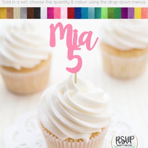 Custom 5th Birthday Cupcake Toppers, Personalized 5th Birthday Party ...