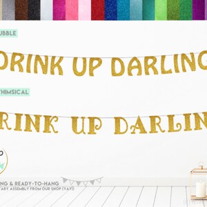 Drink up Darling Banner, 21st Birthday Banner, 19th Birthday Banner ...