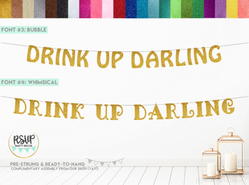 Drink up Darling Banner 21st Birthday Banner 19th Birthday - Etsy