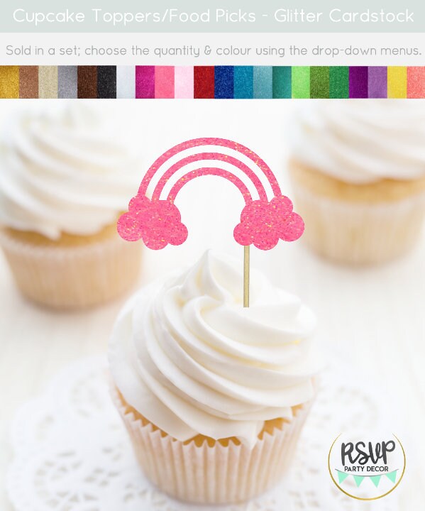 Rainbow Cupcake Toppers, Baby Sprinkle Cupcake Toppers, Rainbow Themed ...