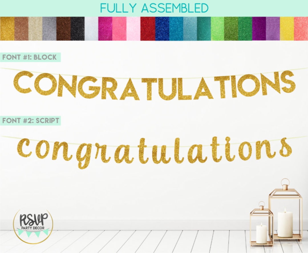 Congratulations Banner, Congrats Banner, Graduation Banner, Retirement ...