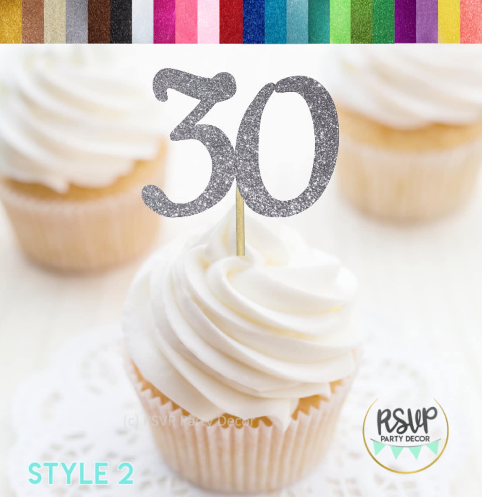 Number 30 Cupcake Toppers Thirty Food Picks 30th Birthday - Etsy