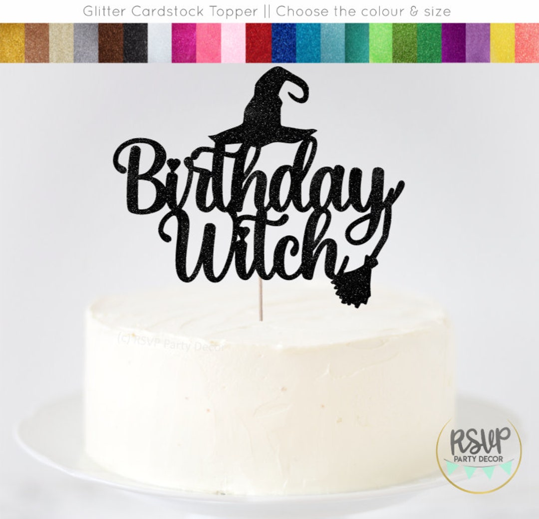 Witch Birthday Cake Topper, Halloween Birthday Party Decor, Witch ...
