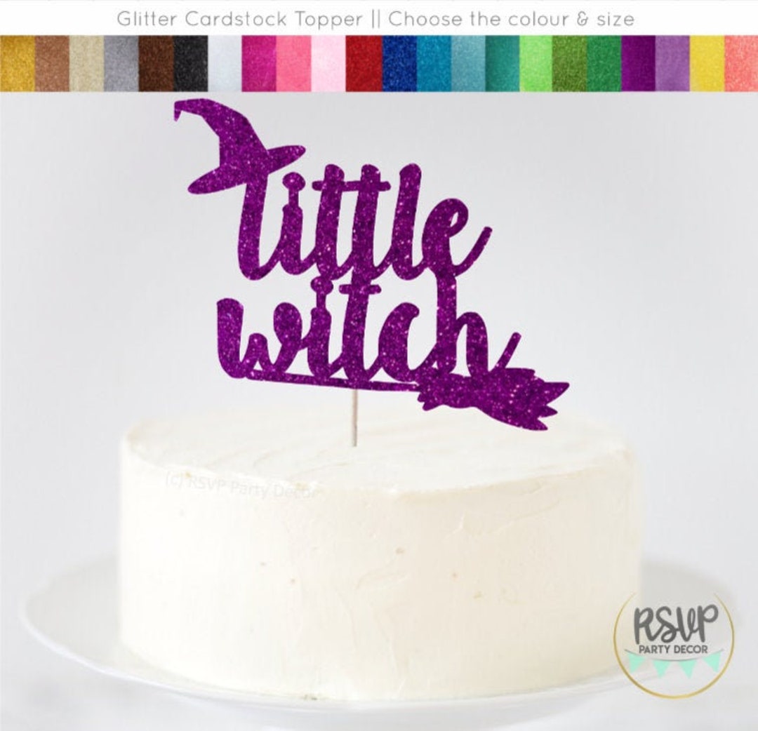 Little Witch Cake Topper, Halloween Themed Birthday Party Decorations ...
