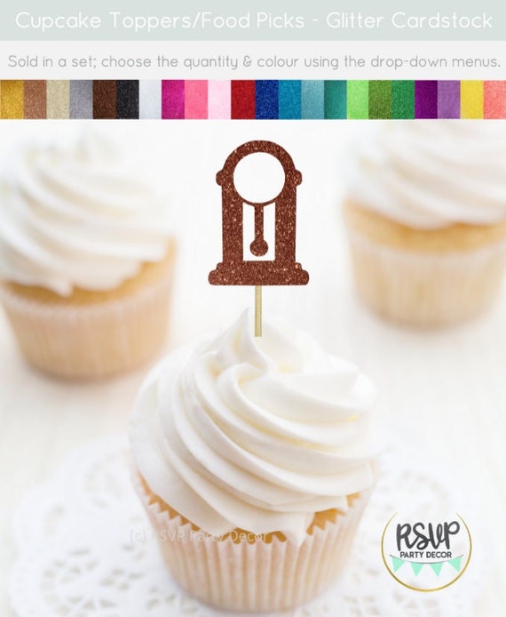 Grandfather Clock Cupcake Toppers Vintage Themed Party - Etsy