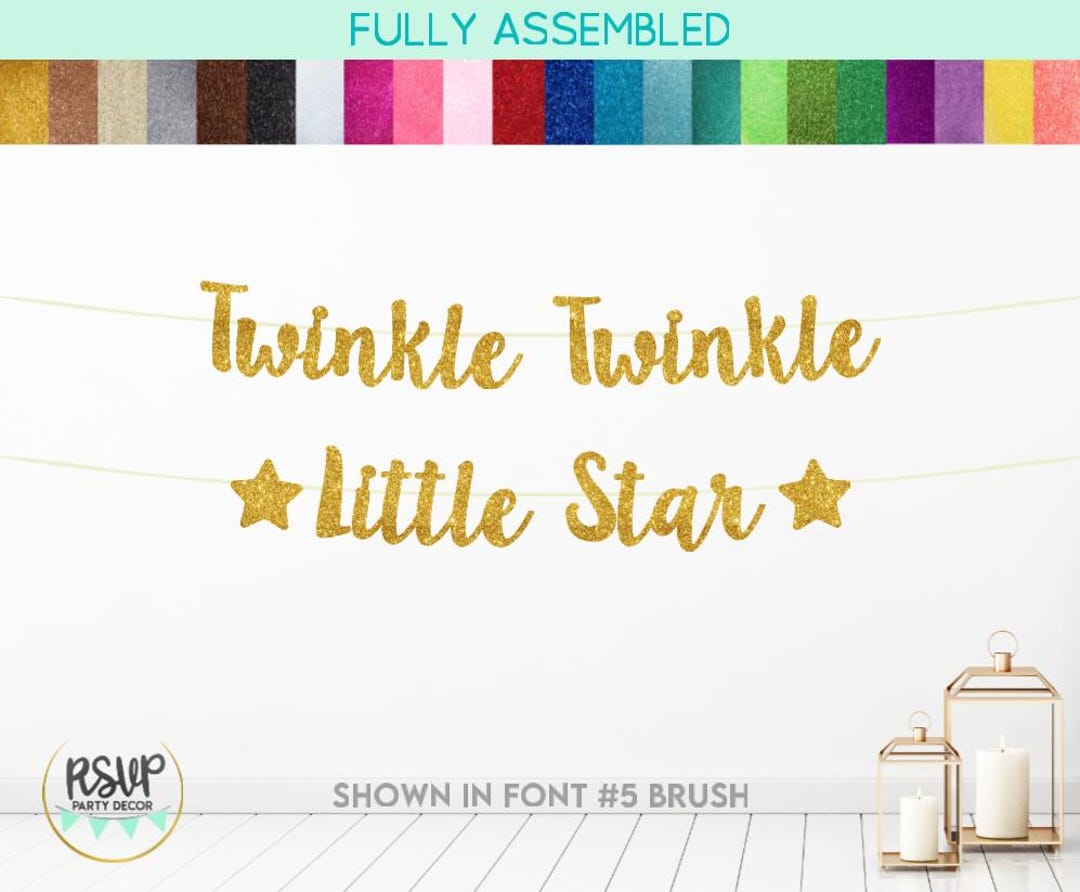 Twinkle Twinkle Little Star Banner, Little Star Baby Shower Decorations ...