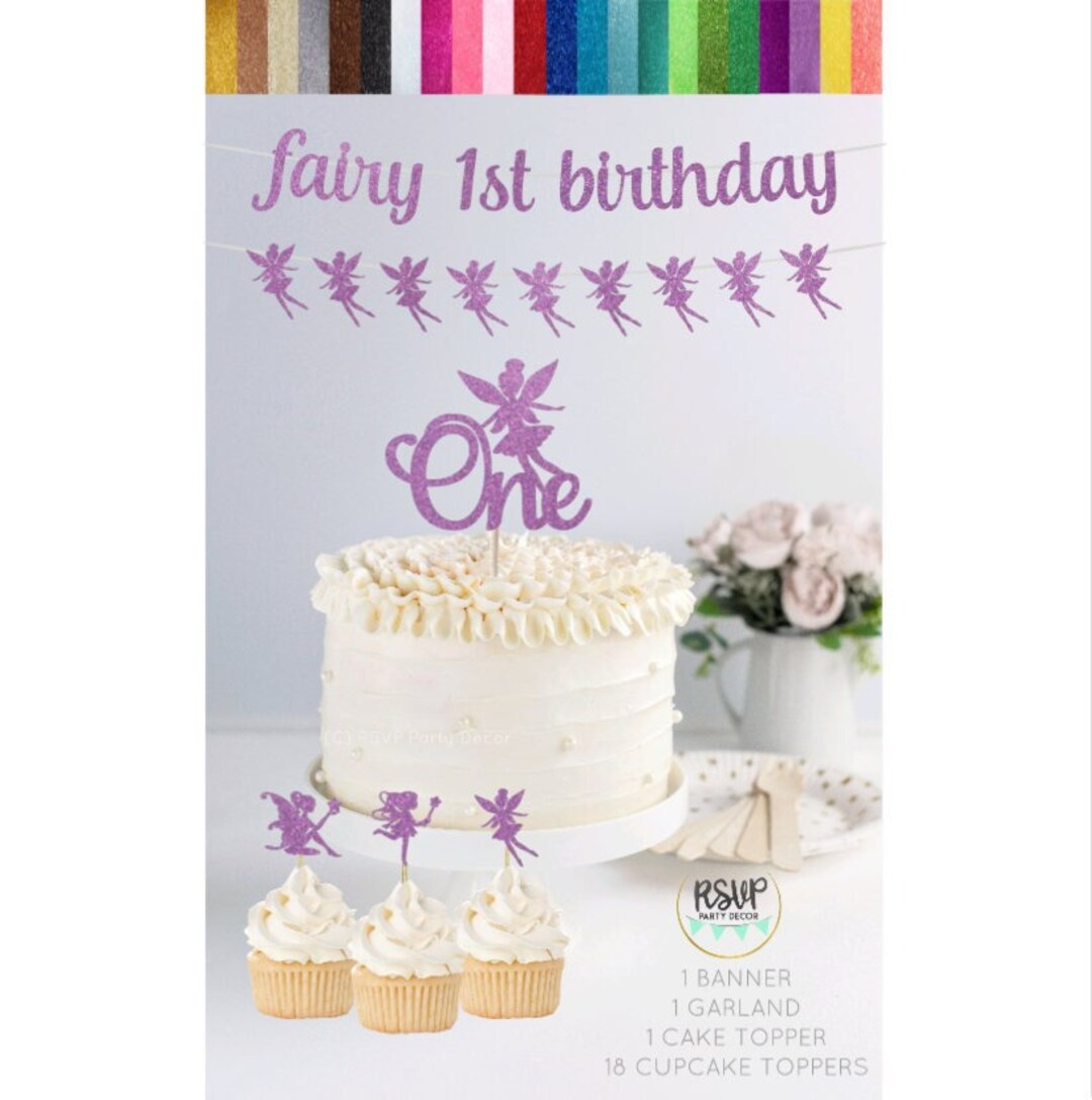 Fairy 1st Bithday Party Decorations, Fairy First Birthday Banner, Fairy ...