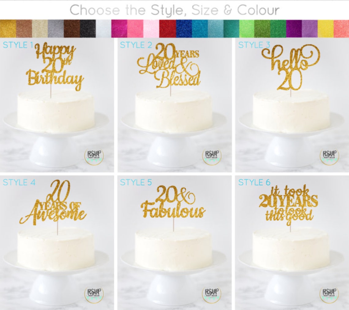 20th Birthday Cake Topper 20 Years Loved and Blessed Cake - Etsy