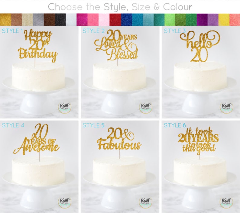 20th Birthday Cake Topper 20 Years Loved and Blessed Cake - Etsy