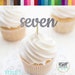 Number 7 Cupcake Toppers, Seven Food Picks, 7th Birthday Decorations ...