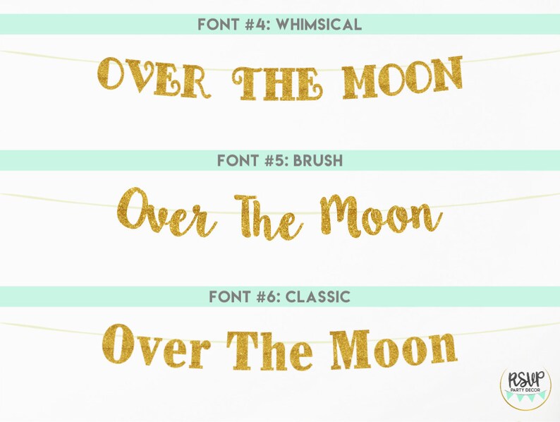 Over the Moon Banner, Crescent Moon Garland, Twinkle Twinkle Little ...