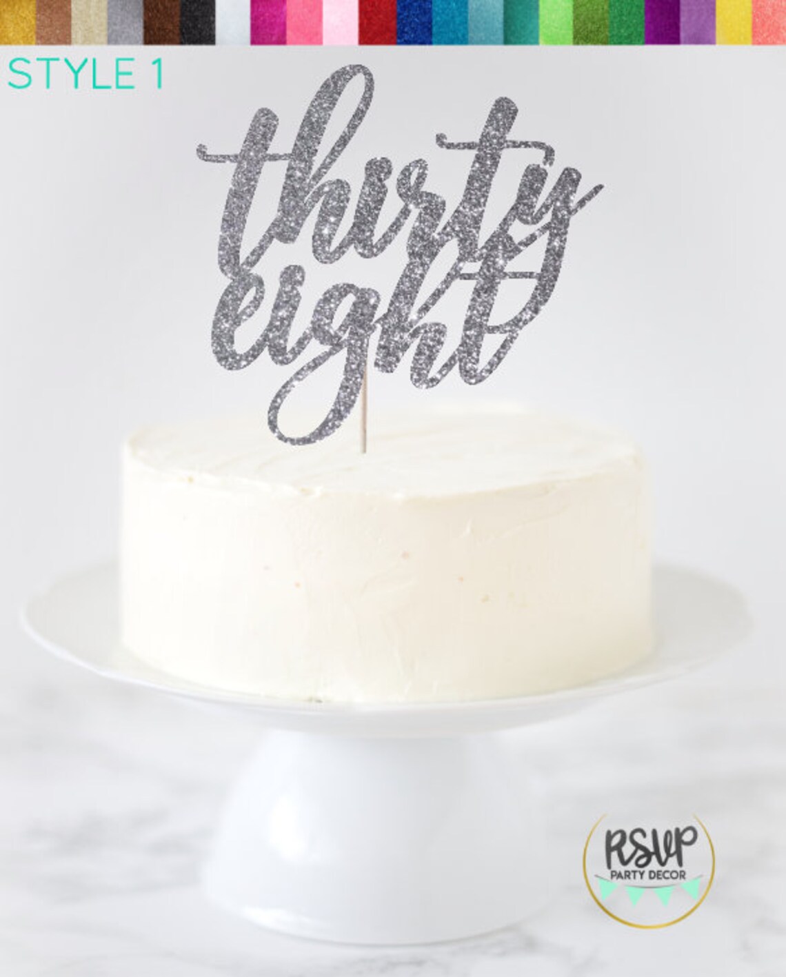 Thirty Eight Cake Topper, 38 Cake Topper, Thirtyeight Cake Topper ...
