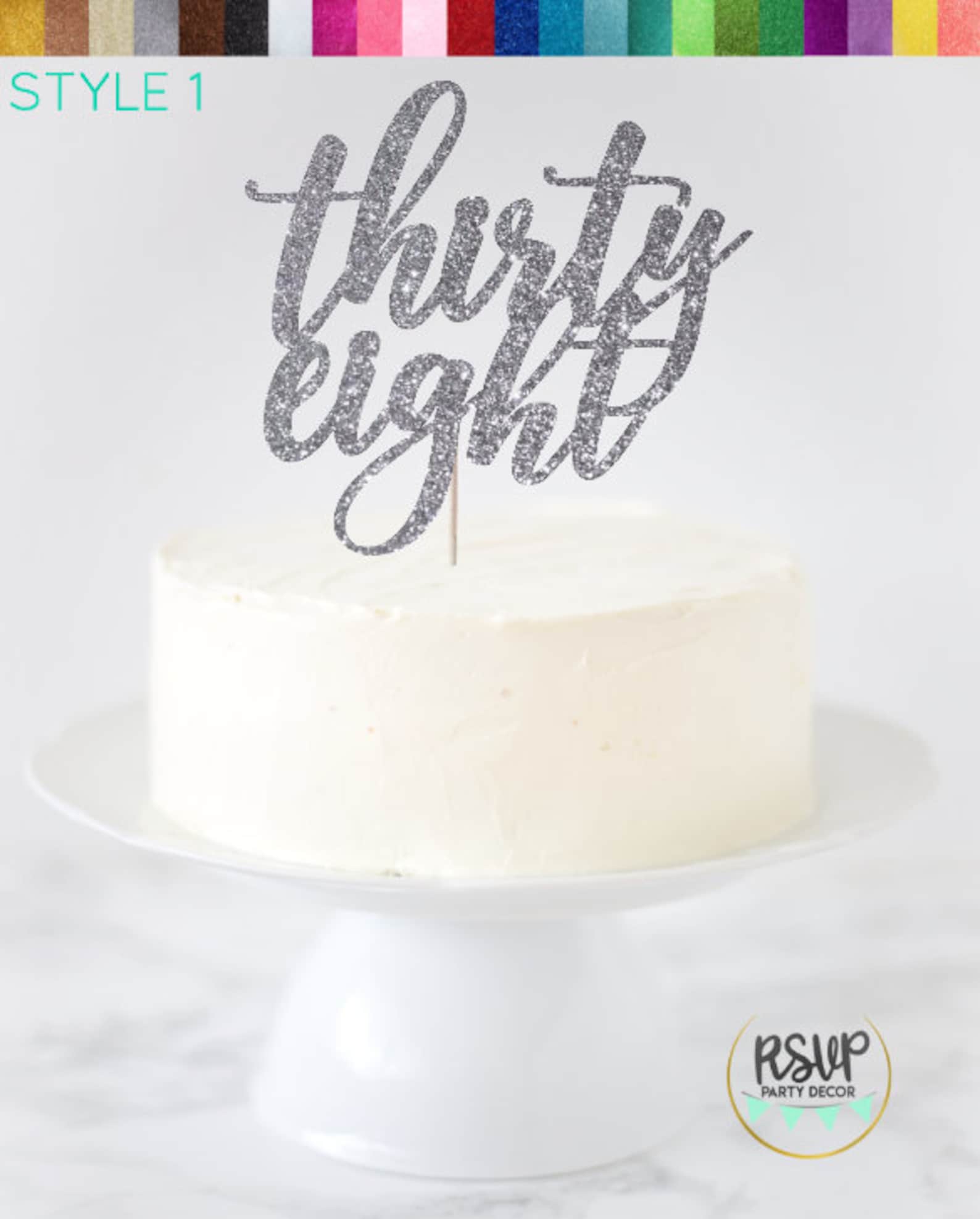 Thirty Eight Cake Topper, 38 Cake Topper, Thirtyeight Cake Topper ...