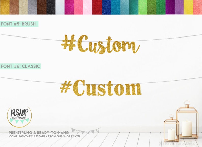 Custom Hashtag Banner custom Banner Glitter Hashtag - Etsy
