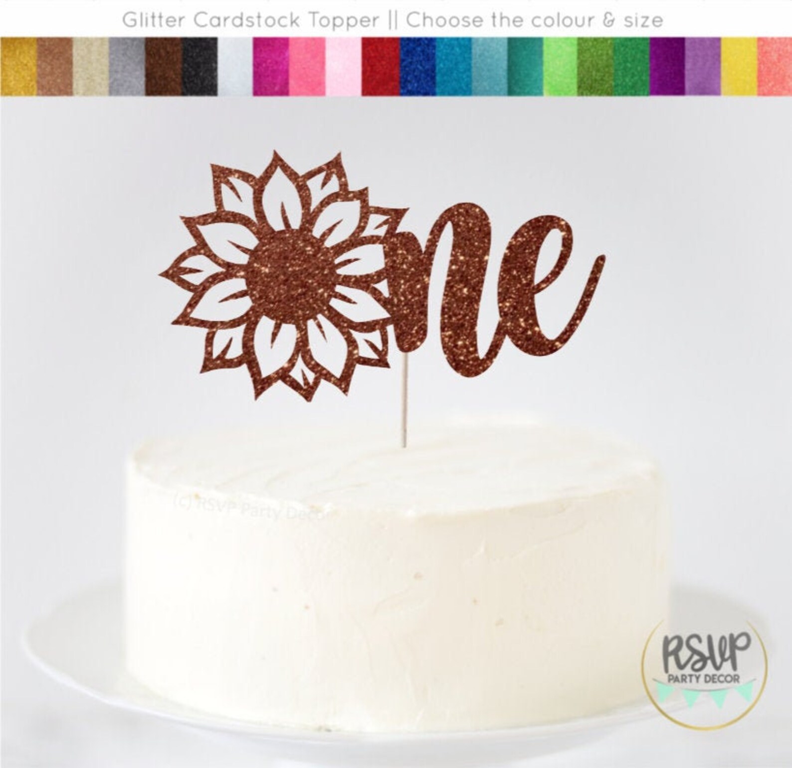 Sunflower One Cake Topper Sunflower Themed 1st Birthday Cake | Etsy