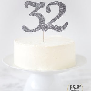 Thirty Two Cake Topper, 32 Cake Topper, Thirtytwo Cake Topper, Thirty ...