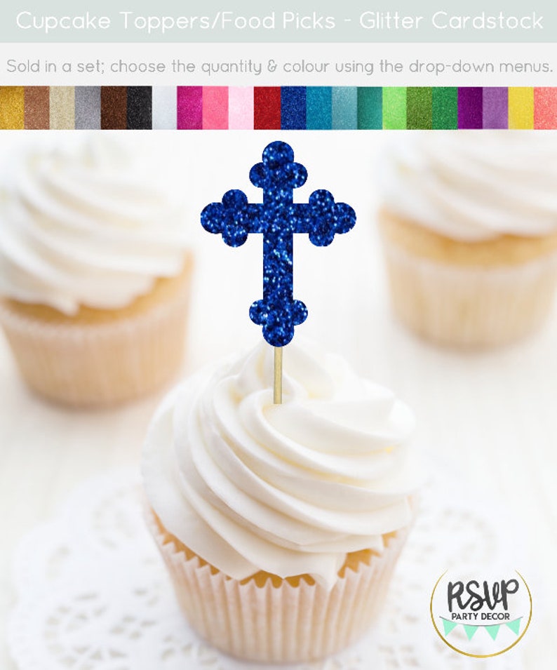Cross Cupcake Toppers Baptism Cupcake Toppers Christening - Etsy Canada