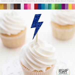 Lightning Bolt Cupcake Toppers, Lightning Food Picks, Comic Book ...