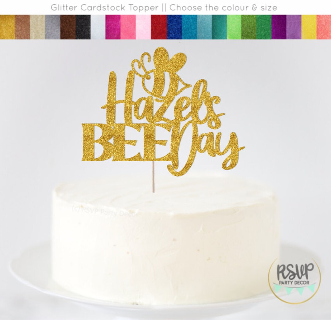 Custom Beeday Cake Topper, Bee Birthday Party Decorations, Bee Cake ...