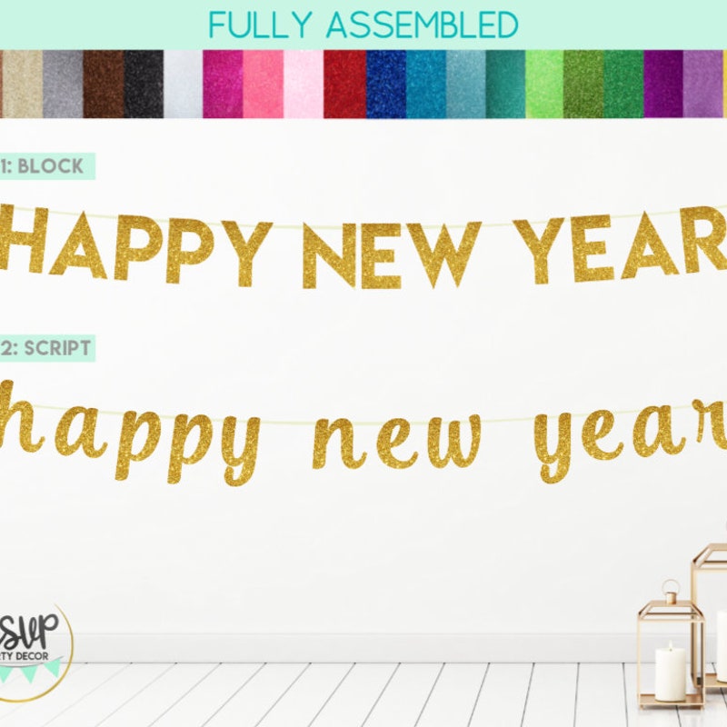 Happy New Year Banner - Etsy