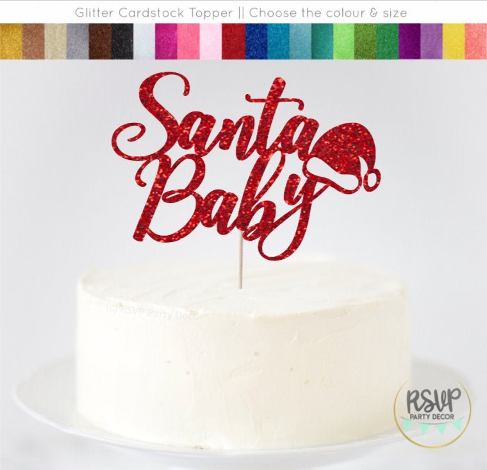Santa Baby Cake Topper Santa Baby Sign Christmas Baby Shower - Etsy