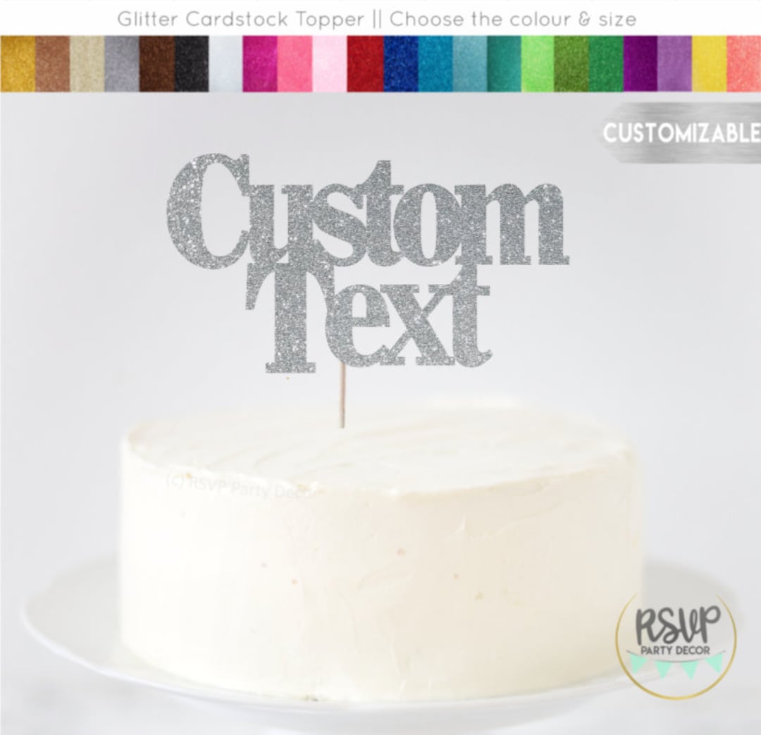 Custom Cake Topper in Serif Font, Personalized Name Cake Topper, Block ...