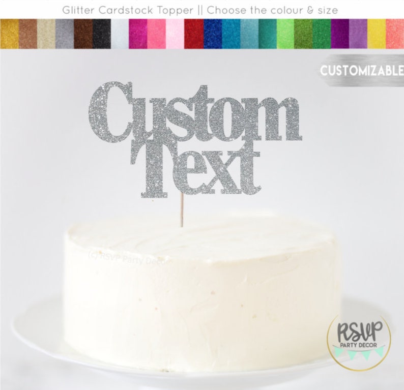 Custom Cake Topper in Serif Font, Personalized Name Cake Topper, Block ...