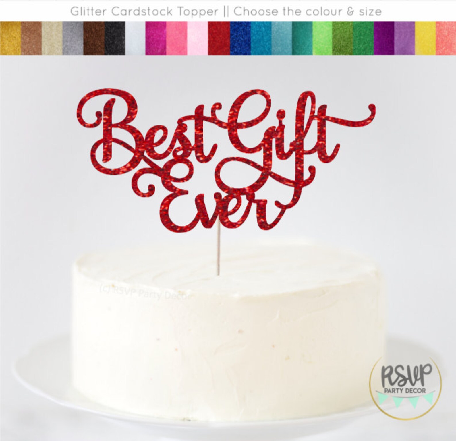 Best Gift Ever Cake Topper, Christmas Baby Shower Cake Topper ...