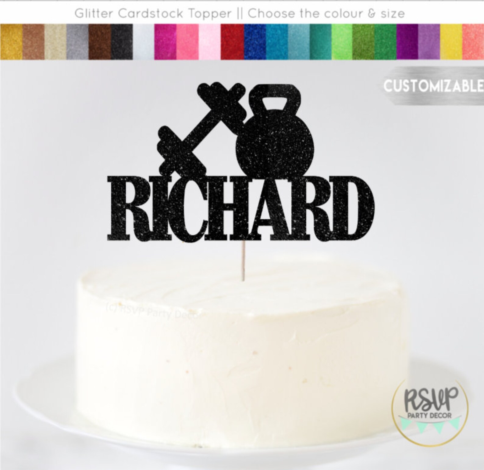 Custom Weights Cake Topper Fitness Cake Topper Weightlifter | Etsy