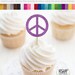 Peace Cupcake Toppers, Peace Sign Food Picks, Groovy Party Decorations ...