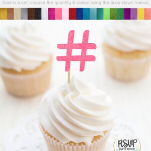 Hashtag Symbol Cupcake Toppers, # Cupcake Toppers, Pound Sign Food ...