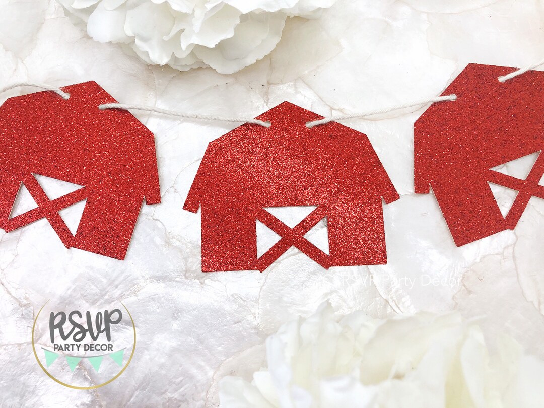 Barn Garland, Barn Banner, Farm Themed Party, Barnyard Party Decor ...