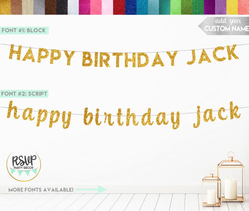 Custom Happy Birthday Banner Happy Birthday Name Sign - Etsy