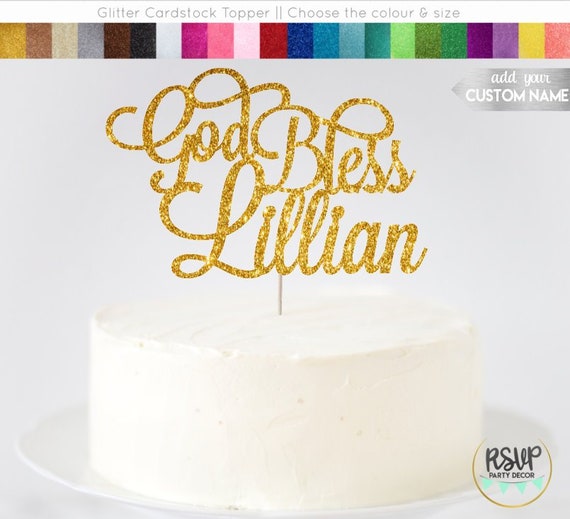 God Bless Cake Topper, Baptism Cake Topper, Communion Cake Topper ...
