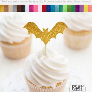 Bat Cupcake Toppers, Halloween Cupcake Toppers, Halloween Party ...