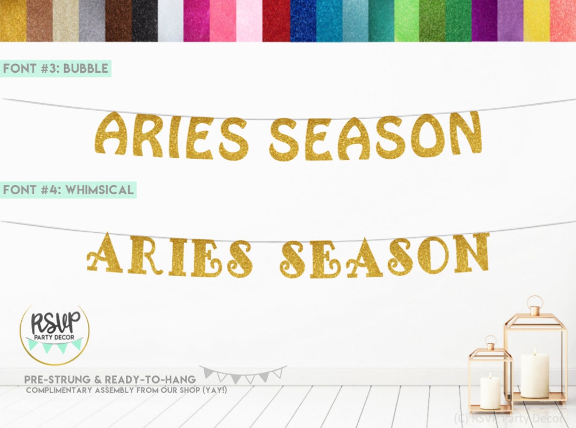 Aries Season Banner Birthday Party Decorations Astrology | Etsy