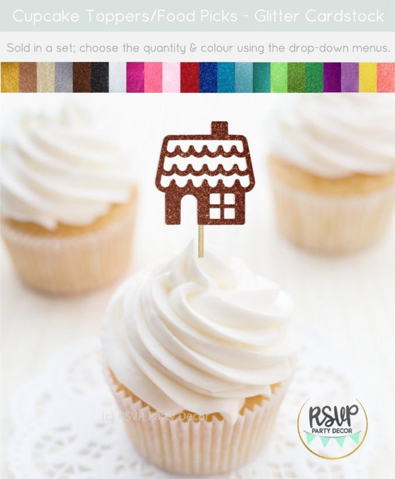 Gingerbread House Cupcake Toppers Christmas Party - Etsy