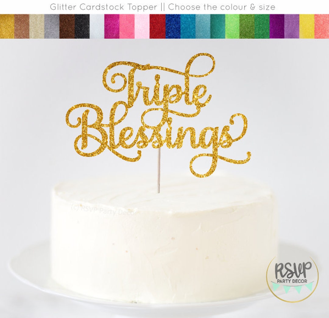 Triple Blessings Cake Topper, Triplets Cake Topper, Triplets Baby ...