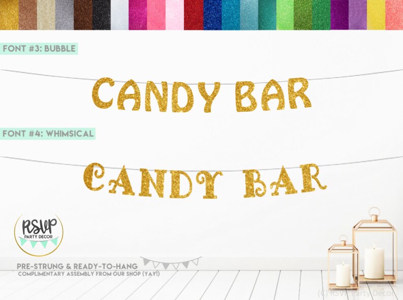 Candy Bar Banner Candy Bar Sign Sweet Table Banner Treats | Etsy