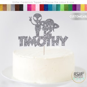 Custom Alien Cake Topper, Alien Themed Party Decorations, Space Party ...