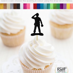 Soldier Cupcake Toppers, Army Party Decorations, Military Party Decor ...