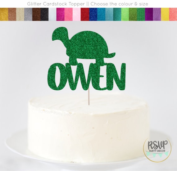 Custom Turtle Cake Topper, Turtle Birthday Party Decorations, Turtle ...